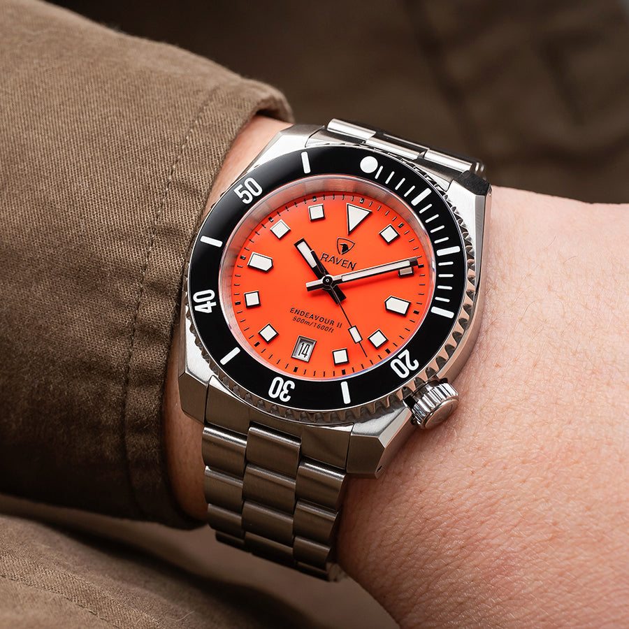 Endeavour II - Orange – Raven Watches LLC